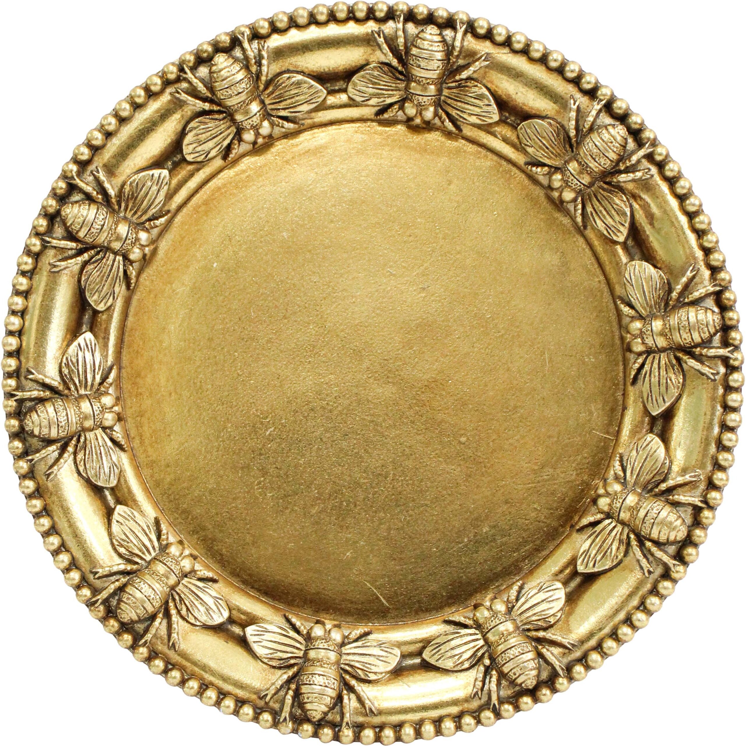 Aged Gold Trinket Dish Bee - Rustic Heart